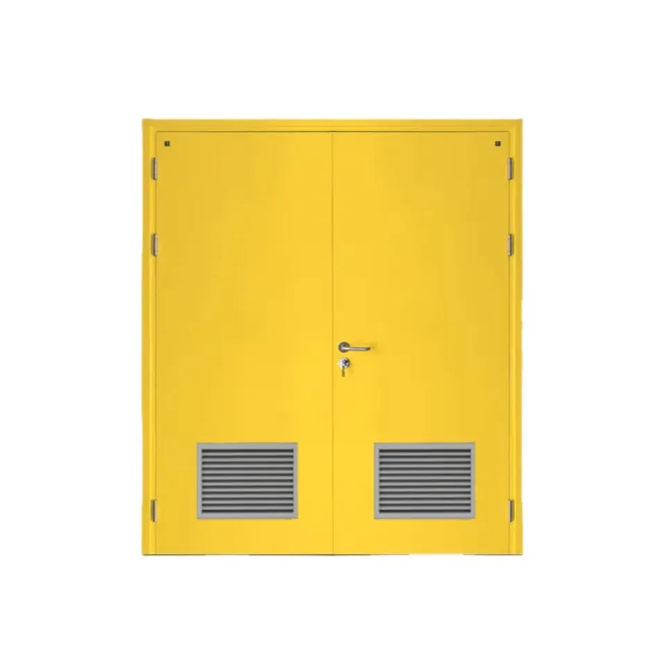 Yellow SFFECO Double Fire Door with Bottom Louver Model SF/DD | Riyadh ...